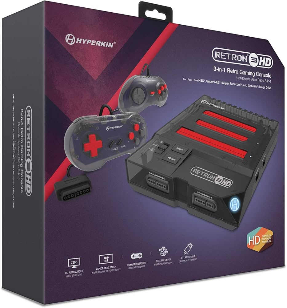 RETRON 3 HD POUR SNES/ GENESIS / NES NOIR – zonetronik